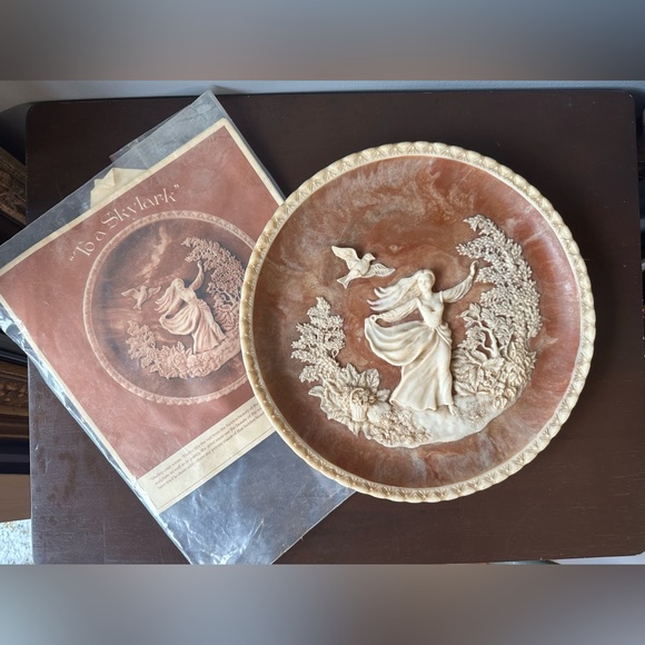Art | 1979 Vintage Incolay Stone Collector Plate To A Skylark | Poshmark